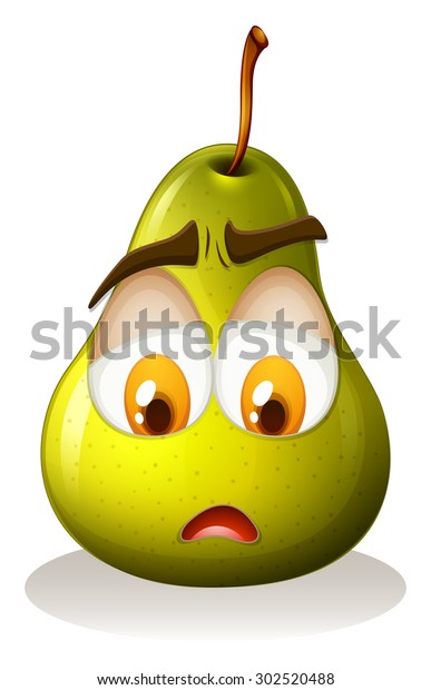 Pear Sad Face Illustration Stock Vector (Royalty Free) 302520488 ...