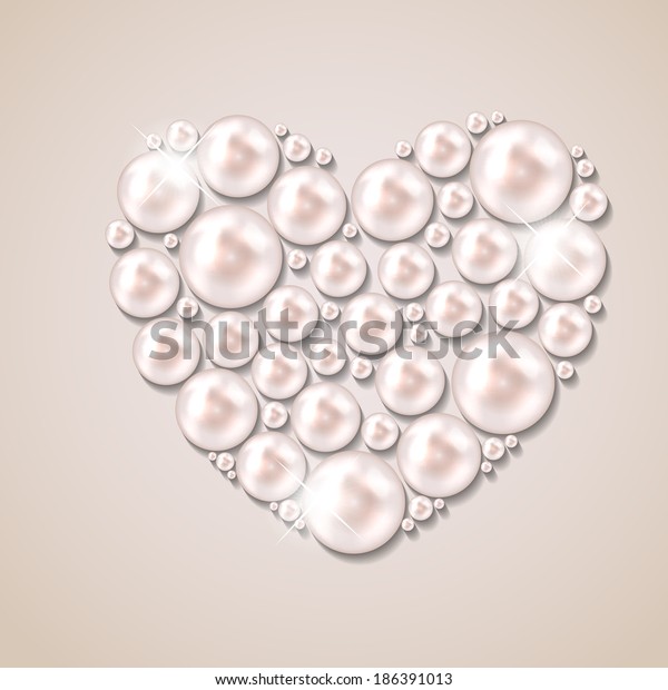Pearl Heart Vector Illustration Background Stock Vector (Royalty Free ...