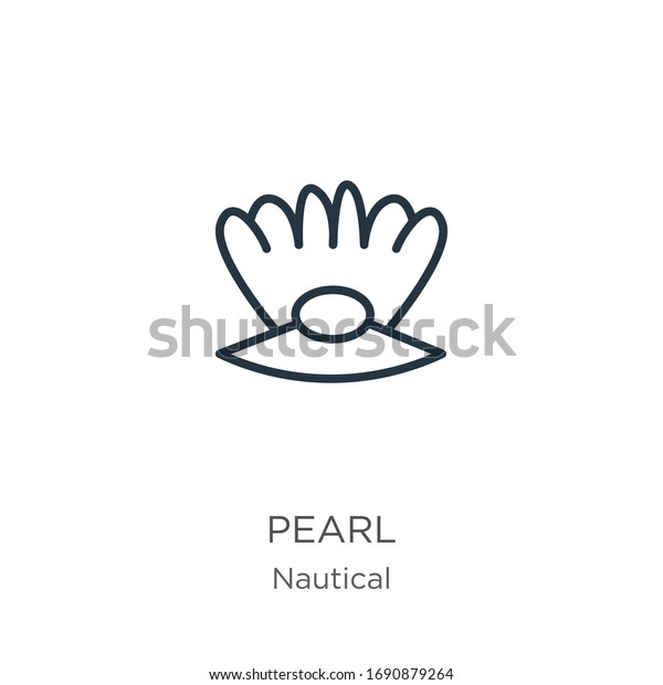 Pearl Icon Thin Linear Pearl Outline Stock Vector (Royalty Free ...