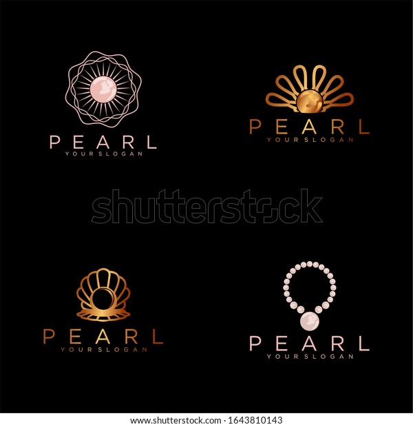 Pearl Logo Black Background Design Idea Stock Vector (Royalty Free ...