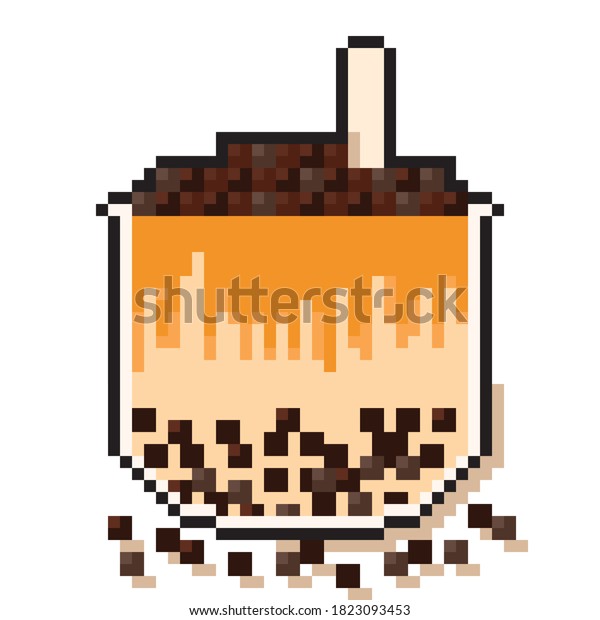 Pearl Milk Tea Pixel Art Vector Stock Vector (Royalty Free) 1823093453 ...