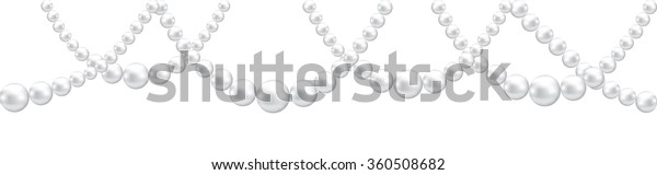 Pearl Necklace Border Isolated On Transparent Stock Vector (Royalty ...