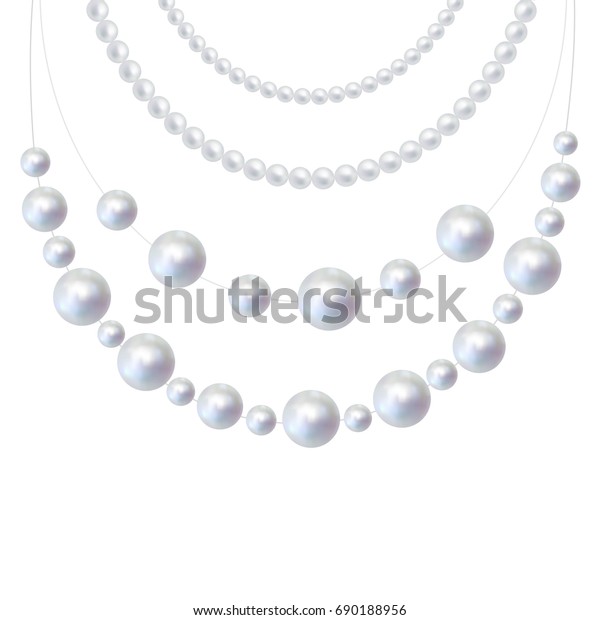 Pearl Necklace Jewel String Vector Illustration Stock Vector (Royalty ...