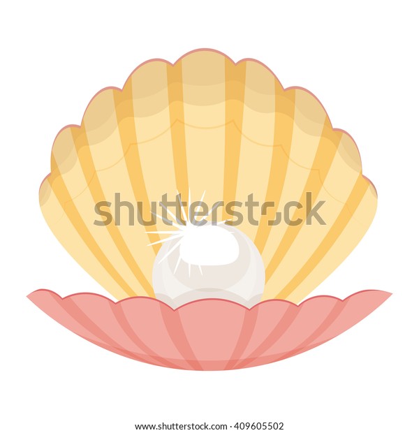 Pearl Shell Vector Illustration Isolated On Stock Vector (Royalty Free ...