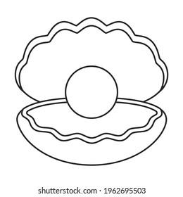 Pearl Shell Vector Outline Icon Vector Stock Vector (Royalty Free ...