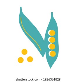 Peas Vector Abstract Illustration Vegetables Cartoon Stock Vector ...