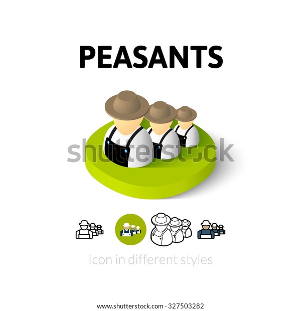 Peasants Icon Vector Symbol Flat Outline Stock Vector (Royalty Free ...