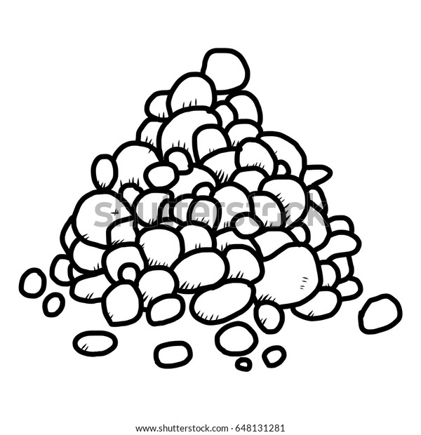 Pebble Cartoon Vector Illustration Black White Stock Vector (Royalty ...