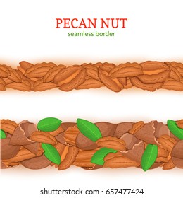 Pecan Nut Horizontal Seamless Border Vector Stock Vector (Royalty Free ...