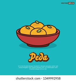 Peda Indian Sweet Dessert Vector Illustration Stock Vector (Royalty ...
