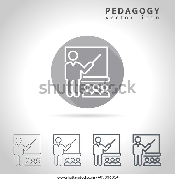 Pedagogy Outline Icon Set Collection Education Stock Vector (Royalty ...