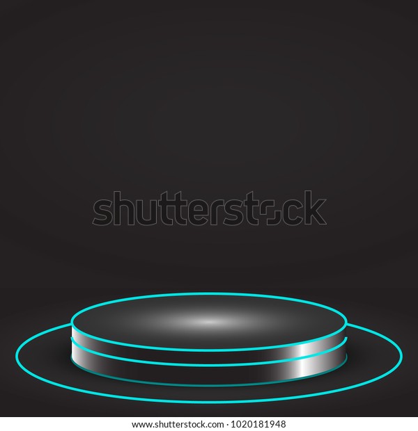 Pedestal or podium for display,Platform with glow light . Vector ...