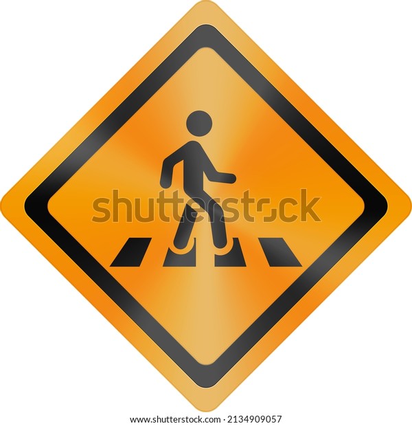 Pedestrian Crossing Sign Vector Illustration Stock Vector (Royalty Free ...