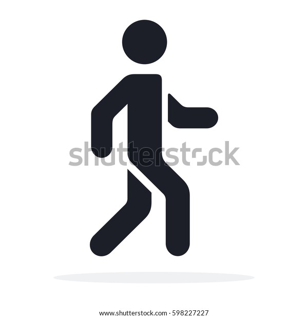 Pedestrian Man Walk Icon Stock Vector (Royalty Free) 598227227