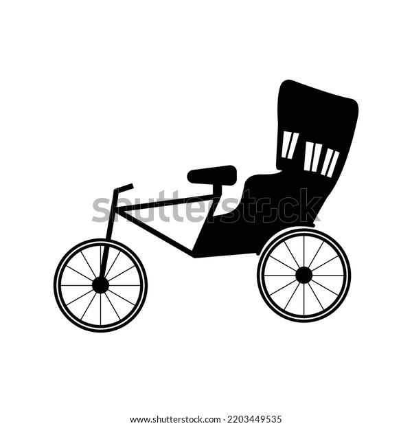Pedicab Cycle Auto Rickshaw Icon Black Stock Vector (Royalty Free ...