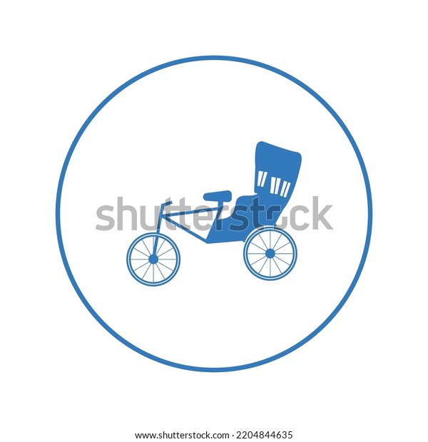 Pedicab Cycle Auto Rickshaw Icon Circle Stock Vector (Royalty Free ...