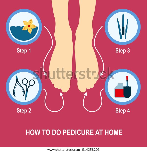 Pedicure Vector Illustration Slender Female Feet: vetor stock (livre de ...