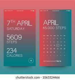 Pedometer App Concept Design Ux Ui Stock Vector (Royalty Free ...