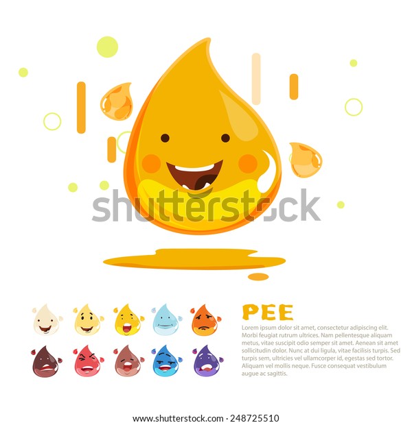 Pee Character Colour Level Infographic Vector Stock Vector (Royalty ...