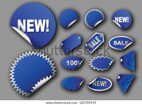 Peeling Corner Price Labels Stock Vector (Royalty Free) 183789419 ...