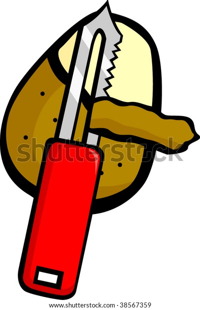 Peeling Potato Stock Vector (Royalty Free) 38567359