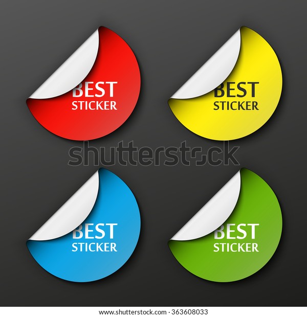 Peeling Sticker Round Shape Origami Paper Stock Vector (Royalty Free ...