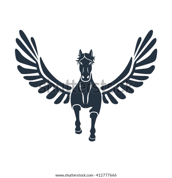 Pegas Front Icon On White Background Stock Vector (Royalty Free) 412777666