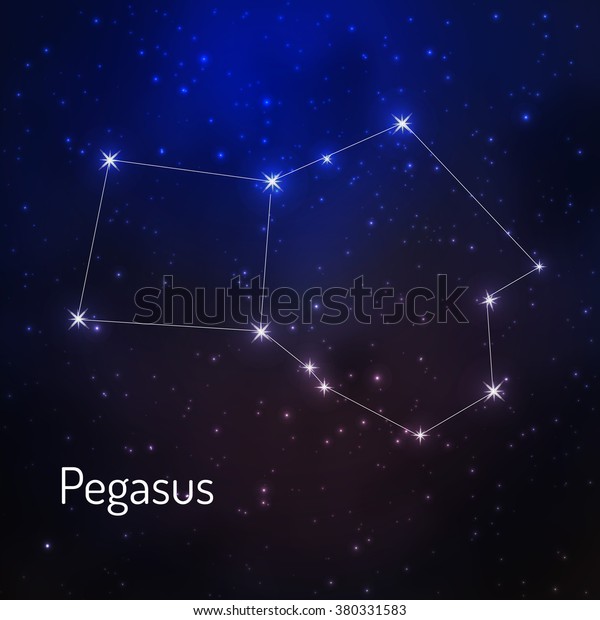 Pegasus Constellation Night Starry Sky Vector Stock Vector (Royalty ...