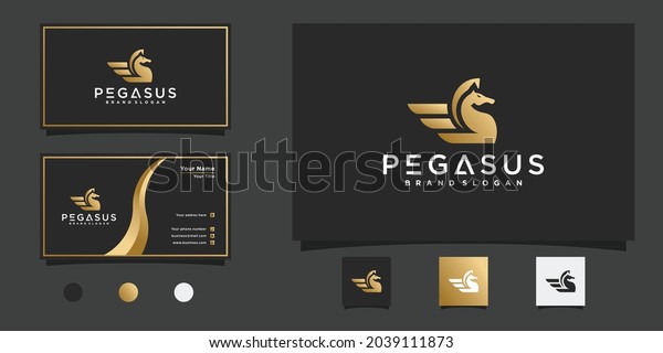 Pegasus Logo Gold Gradient Colour Concept Stock Vector (Royalty Free ...