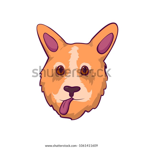 Pembroke Welsh Corgi Vector Cartoon Head: vetor stock (livre de ...