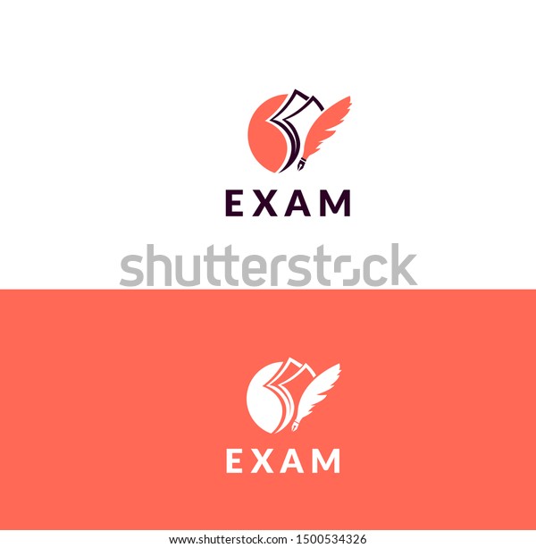 Pen Book Like Exam Logo Design Stock Vector (Royalty Free) 1500534326 ...