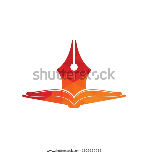 Pen Book Vector Logo Design Book Stock Vector (Royalty Free) 1923110219 ...