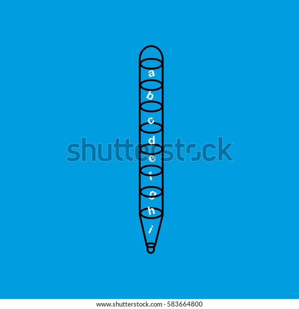 Pen Drawing Letters Stock Vector (Royalty Free) 583664800 | Shutterstock