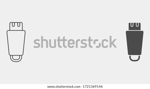 Pen Drive Outline Filled Vector Icon Stock Vector (Royalty Free ...