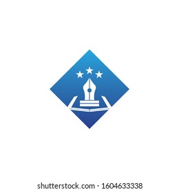 Pen Education Logo Design Vector Template Stock Vector (Royalty Free ...