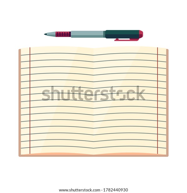 Pen Exercise Book Sticker Set On Stock Vector (Royalty Free) 1782440930