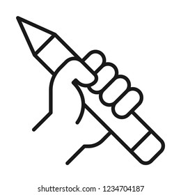 Pen Hand Icon Creativity Symbol Line Stock Vector (Royalty Free ...
