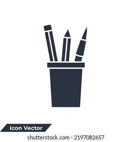 Pen Holder Icon Logo Vector Illustration Stock Vector (Royalty Free ...