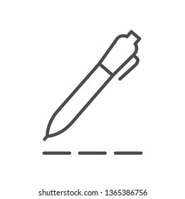 Pen Icon Vector Thin Line White Stock Vector (Royalty Free) 1365386756 ...