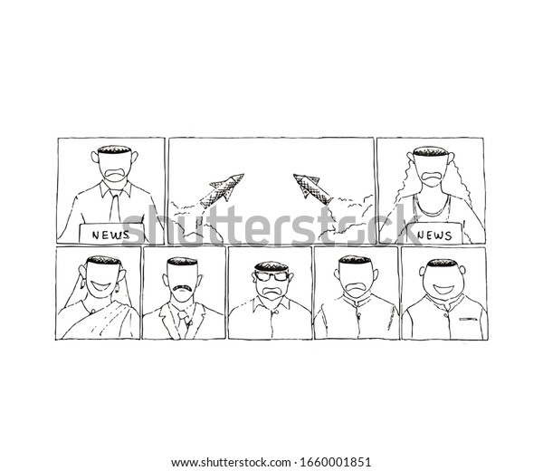 Pen Ink Illustration On Mindless Indian Stock Vector (Royalty Free ...