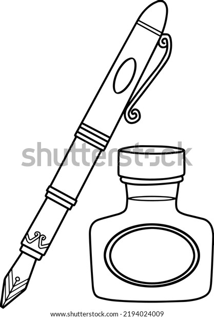 Pen Line Vector Illustration Isolated On Stock Vector (Royalty Free ...