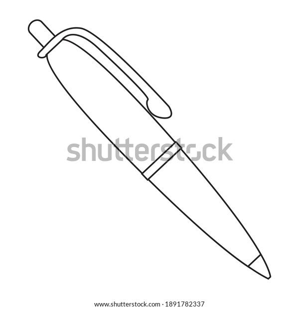 Pen Line Vector Illustrationisolated On White Stock Vector (Royalty ...