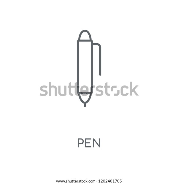Pen Linear Icon Pen Concept Stroke Stock Vector (Royalty Free ...