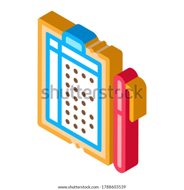 Pen List Icon Vector Isometric Pen Stock Vector (Royalty Free ...