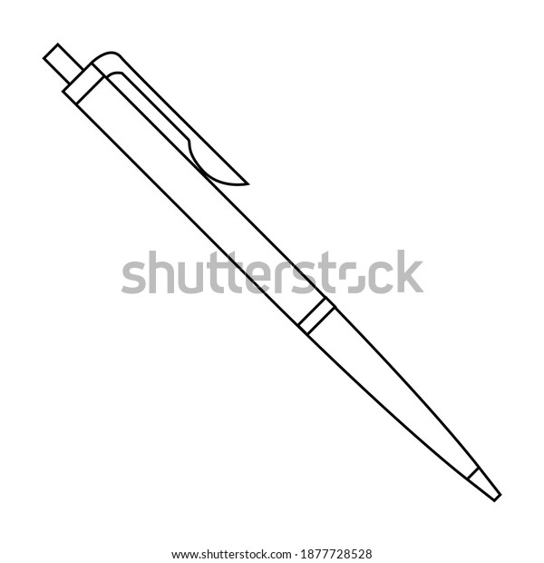 Pen Outline Vector Illustrationisolated On White Stock Vector (Royalty ...