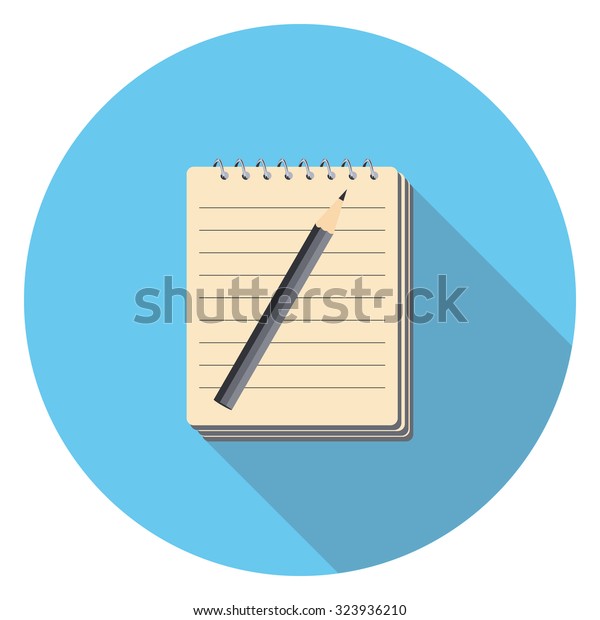 Pen Paper Flat Icon Circle Stock Vector (Royalty Free) 323936210