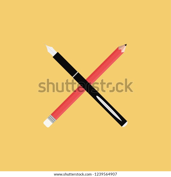 Pen Pencil Cartoon Vector Symbol Logo Stock Vector (Royalty Free ...