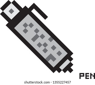 Pen Pixel Art Stock Vector (Royalty Free) 1355227457 | Shutterstock