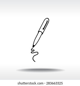 Pen Sign Icon Vector Illustration Flat Stock Vector (Royalty Free ...