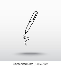 Pen Sign Icon Vector Illustration Flat Stock Vector (Royalty Free ...